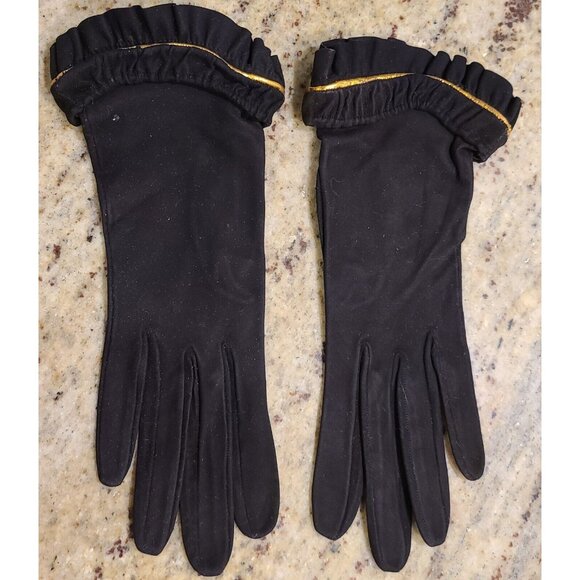 Accessories | New Vintage Size Xs S Black Gold Soft Suede Leather 9 ...